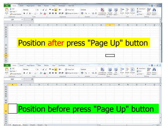 [Page Up] - Excel Keyboard Key Button For Moving Up Screen One By One ...